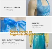China Disposable CPE Isolation Gown with Elastic Cuffs 30g to 60g for Hospital Medical Protection for sale