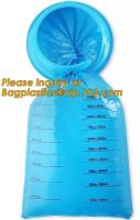 China Disposable Plastic Emesis Vomit Bag 165.1x381mm Foldable Medical Waste Bag LDPE for sale