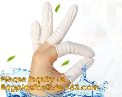 China Powder Free Disposable Static Dissipative Natural Latex Black ESD Finger Cots 65mm Length 0.1mm Thickness for sale