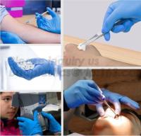 China Disposable Blue Nitrile Gloves 4.5g Medical Exam Gloves Powder Free Bulk for sale
