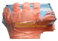 China Disposable PE Elbow Length Gauntlet Gloves 40x20cm Waterproof Plastic Sleeves for Food Medical Use for sale