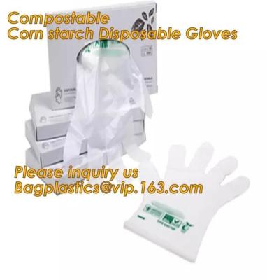 China Corn Starch PLA Biodegradable Compostable Gloves EN13432 Food Grade Custom Design 100pcs per Box for sale