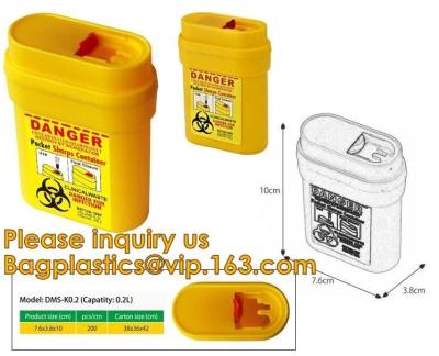 China Medical Waste Sharps Disposal Container 1L Leak Proof Puncture Resistant Polypropylene for sale