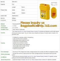 China Medical Waste Sharps Disposal Container 1L Leak Proof Puncture Resistant Polypropylene for sale