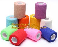 China Nonwoven Self Adhesive Colored Vet Wrap Pet Care Sports Elastic Cohesive Bandage 4.5m for sale