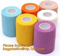 China Nonwoven Self Adhesive Colored Vet Wrap Pet Care Sports Elastic Cohesive Bandage 4.5m for sale