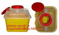 China Disposable Plastic Sharps Container Yellow Round Bio Medical Waste Bin 0.8L 2L 4L 6L for sale