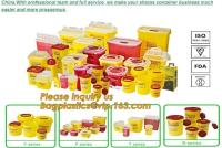 China Medical Waste Sharps Container 0.8L to 24L Leak Proof Puncture Resistant Biohazard Disposal Bin for sale