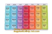 China 7 Day Weekly Pill Organizer Medicine Box with Custom Logo Colorful Plastic Pill Container for sale