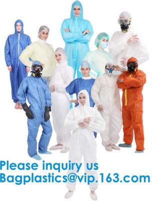 China Disposable SMS Polypropylene Coverall with Hood Elastic Cuff White X-Large 45g for sale