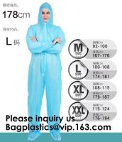 China Disposable Protective Coveralls with Hood Boots Elastic Cuffs Ankles Waist White Sizes S M L XL for sale