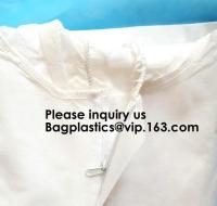 China SMS Non-Woven Disposable Coverall 45g Protective Suit with Hood Elastic Cuffs Ankles Waist for sale