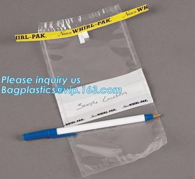 China Sterile Sampling Bags for Microbiology Gamma Irradiated 100C Resistant 80-120 Character for sale