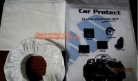 China Disposable PE Car Seat Cover 130x80cm Auto Steering Wheel Cover 5 in 1 Cleaning Kit for sale