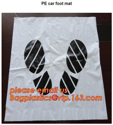 China Disposable PE Car Seat Cover Set 5 in 1 Auto Clean Kit Steering Wheel Foot Mat Gear Handbrake Cover 130x80cm for sale