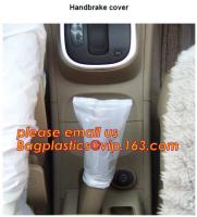 China Disposable PE Car Seat Cover Set 5 in 1 Auto Clean Kit Steering Wheel Foot Mat Gear Handbrake Cover 130x80cm for sale