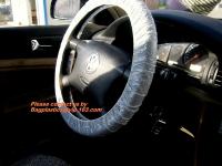 China Disposable PE Car Seat Cover Set 5 in 1 Steering Wheel Gear Stick Handbrake Foot Mat 130x80cm for sale