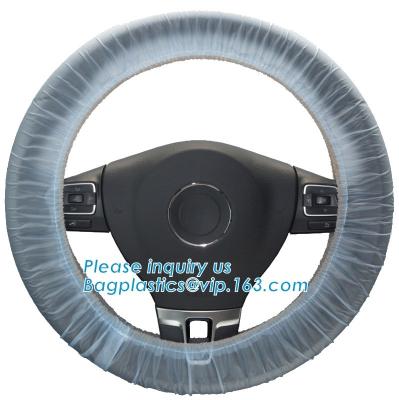 China Disposable 5 in 1 Auto Clean Kit PE Seat Cover Steering Wheel Cover Gear Shift Cover 130x80cm for sale