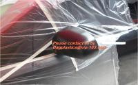 China HDPE Pre-taped Masking Film with Crepe Paper Tape 7-10mic for Painting Protection 30m Roll for sale
