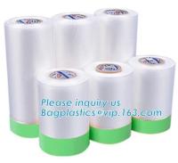 China PE Pre-Taped Masking Film with Dispenser 1.1m x 20m Roll for Painting Protection for sale