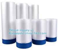 China PE Pre-Taped Masking Film with Dispenser 1.1m x 20m Roll for Painting Protection for sale