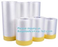 China PE Pre-Taped Masking Film with Dispenser 1.1m x 20m Roll for Painting Protection for sale