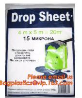 China 4M X 5M protective plastic drop cloth, disposable plastic paint protective drop cloth, plastic sheet soft cleaning drop for sale
