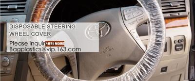 China Disposable Plastic Steering Wheel Cover 100 Pack Universal Fit 38cm Diameter Protective Auto Cover for sale