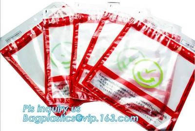 China Tamper Evident Plastic Bank Deposit Bags with Barcode QR Code 0.045mm to 0.2mm Thickness for sale