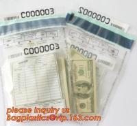China Tamper Evident Plastic Bank Deposit Bag 0.045mm to 0.2mm Thickness Custom Size for sale