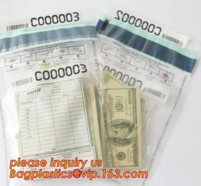 China Tamper Evident Plastic Bank Deposit Bag 0.045mm to 0.2mm Thickness Custom Size for sale