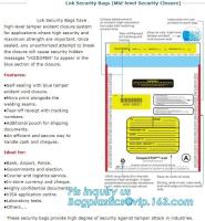China Tamper Evident Plastic Bank Deposit Bags with Sequential Numbering 0.045mm to 0.2mm Thickness for sale