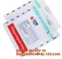 China Plastic Bank Deposit Security Pouch Bags with Tamper Evident Seal for Cash Banking 0.045mm for sale
