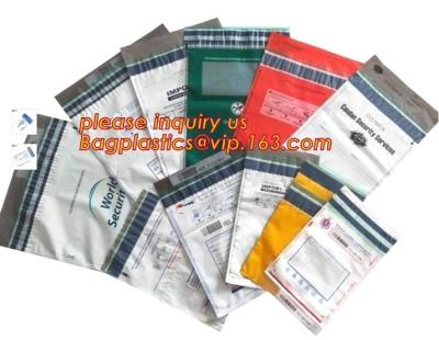 China Custom Tamper Evident Plastic Security Bag for Bank Airport Money Courier 0.045mm for sale