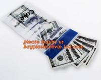 China Custom Logo Tamper Evident Plastic Security Bank Deposit Money Bags 0.045mm LDPE for sale