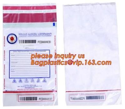 China Opaque Tamper Evident Plastic Bank Security Deposit Bags 45-200 Micron Custom Size for sale