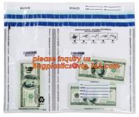 China Plastic Security Deposit Bags Tamper Evident 0.045mm 0.2mm for Bank Cash Coin for sale