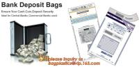 China Tamper Evident Bank Deposit Bags LDPE 0.045mm to 0.2mm with Adhesive Seal and Sequential Numbering for sale