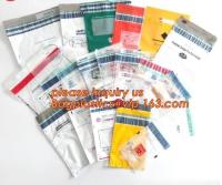 China Tamper Evident Bank Deposit Bags LDPE 0.045mm to 0.2mm with Adhesive Seal and Sequential Numbering for sale