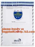 China Tamper Evident Bank Deposit Bags LDPE 0.045mm to 0.2mm with Adhesive Seal and Sequential Numbering for sale