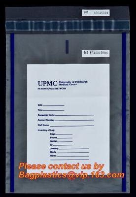 China Plastic Bank Deposit Security Bags with Tamper Evident Seal for Cash Banking 10x16 inch for sale