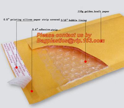 China Kraft Paper Eco Friendly Poly Bubble Mailers 50-90 Micron Self Adhesive Shipping Envelopes Custom Size for sale