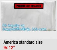 China C4-C7 size PP self-adhesive transparent packing list envelopes, Dhl Fedex Custom Design And Logo Printing Packing List E for sale