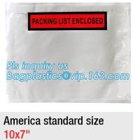 China C4-C7 size PP self-adhesive transparent packing list envelopes, Dhl Fedex Custom Design And Logo Printing Packing List E for sale