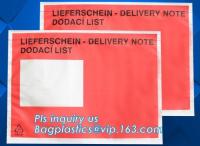 China Custom Plastic Self Adhesive Packing List Envelope 30-80 Micron for Bank Store Cash Bag for sale
