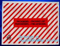 China Clear Adhesive Back Packing List Envelope Pouches 30-80 Micron Custom Mailing Bags for sale