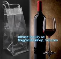 China Custom PVC Wine Tote Bag 50x18cm Eco Friendly Wine Carrier with Handle for sale