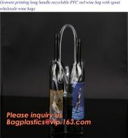 China Eco Friendly Recyclable PVC Wine Bag Carrier 50x18cm Customizable Long Handle Gift Bag for sale