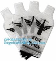 China Reusable Wine Bottle Protector 3 Pack Leakproof Bubble Travel Bag 48x18cm PVC for sale