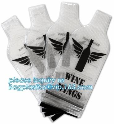 China Reusable Wine Bottle Protector 3 Pack Leakproof Bubble Travel Bag 48x18cm PVC for sale